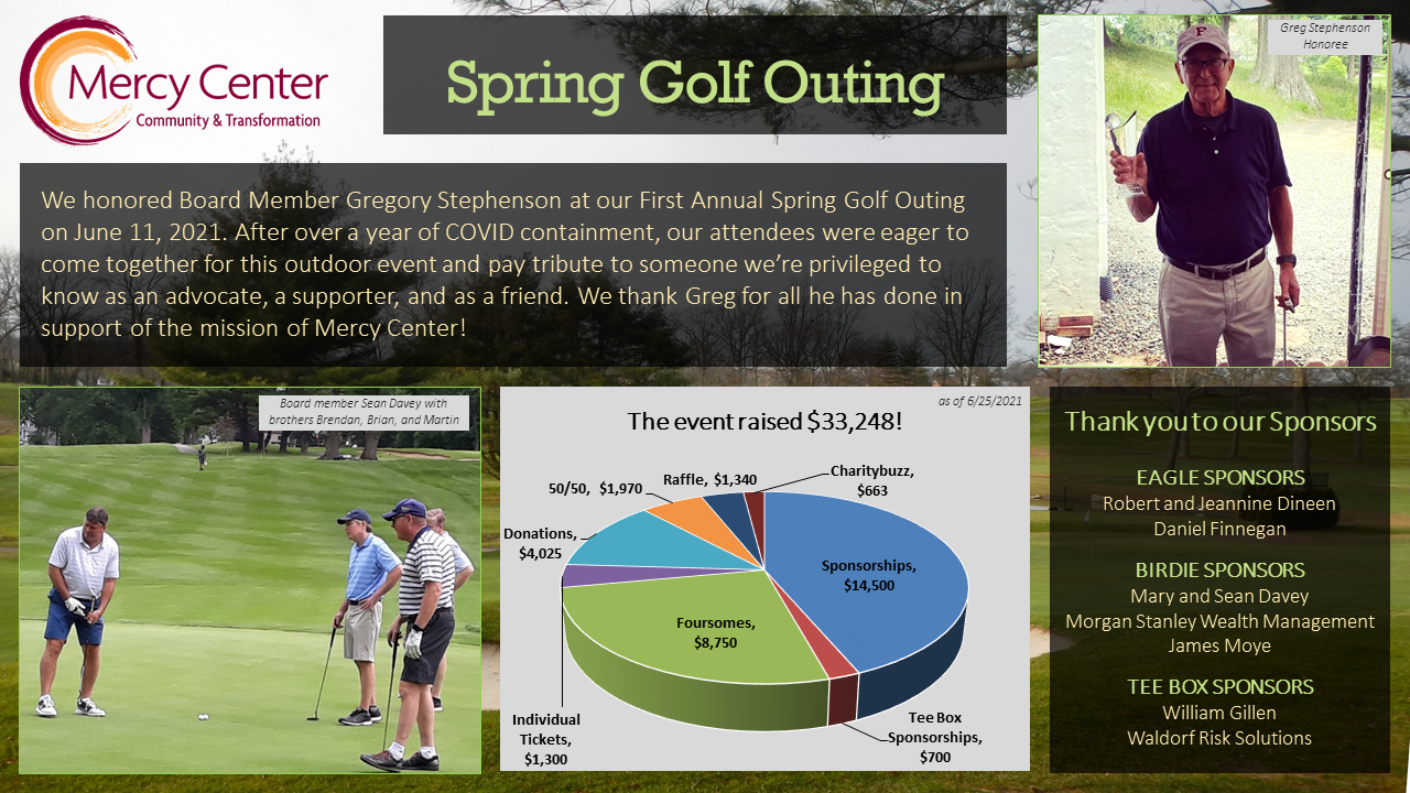 ANNUAL SPRING GOLF OUTING - Mercy Center